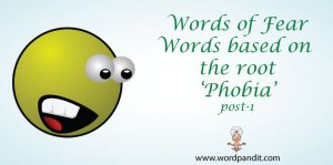 Words based on the root 'Phobia'-1 - Wordpandit